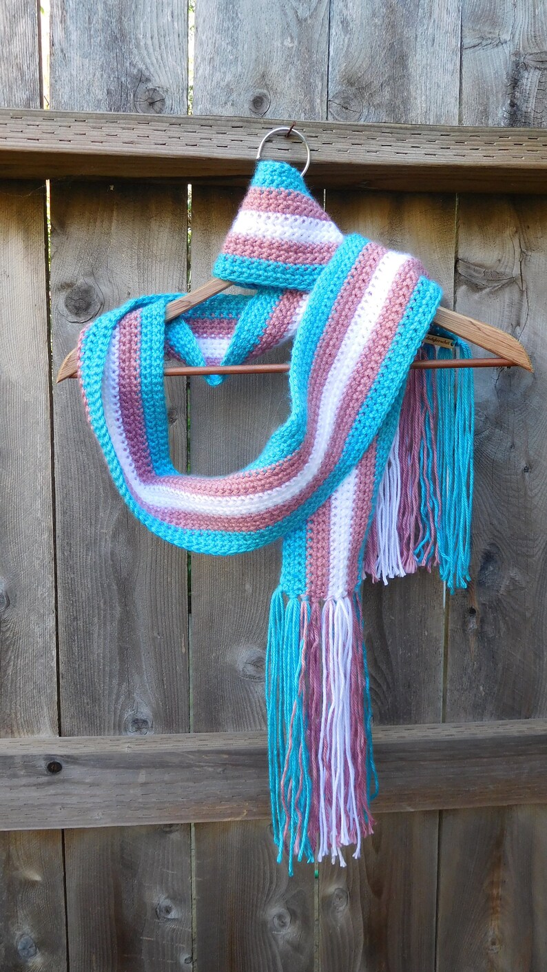 Trans Flag Scarf // Trans Flag // Transgender Flag Scarf // Striped ...