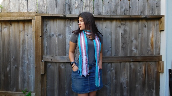 Trans Flag Scarf // Trans Flag // Transgender Flag Scarf // | Etsy UK