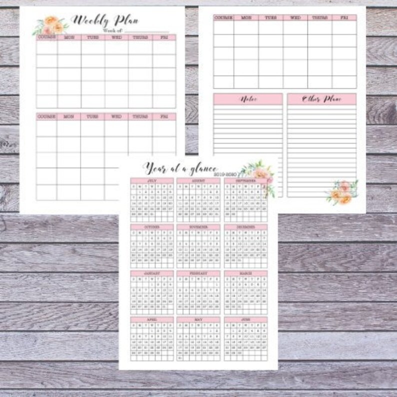 Homeschool Planner Printable Custom Christian Large - Etsy