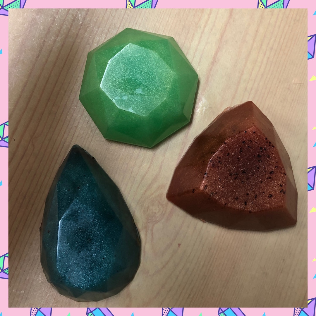 GEMSTONE SOAP #2 (set of 3 Small Soaps) Precious Stone Soap. Special ...