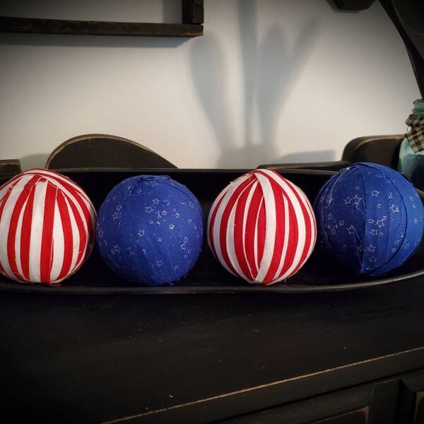 Patriotic Rag Balls - Etsy