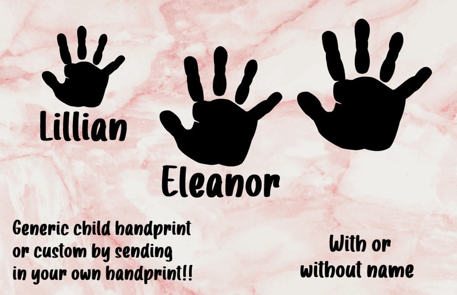 Custom Handprint Vinyl Decals Tumbler Decal Car Decal - Etsy