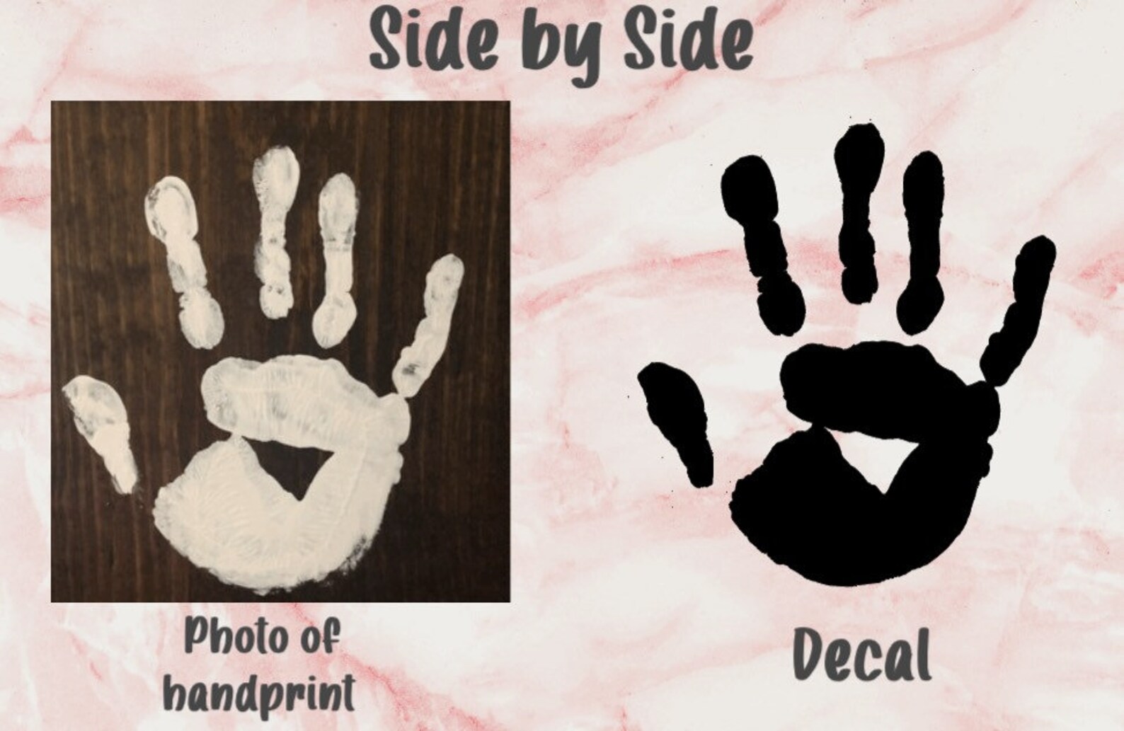Custom Handprint Vinyl Decals Tumbler Decal Car Decal - Etsy