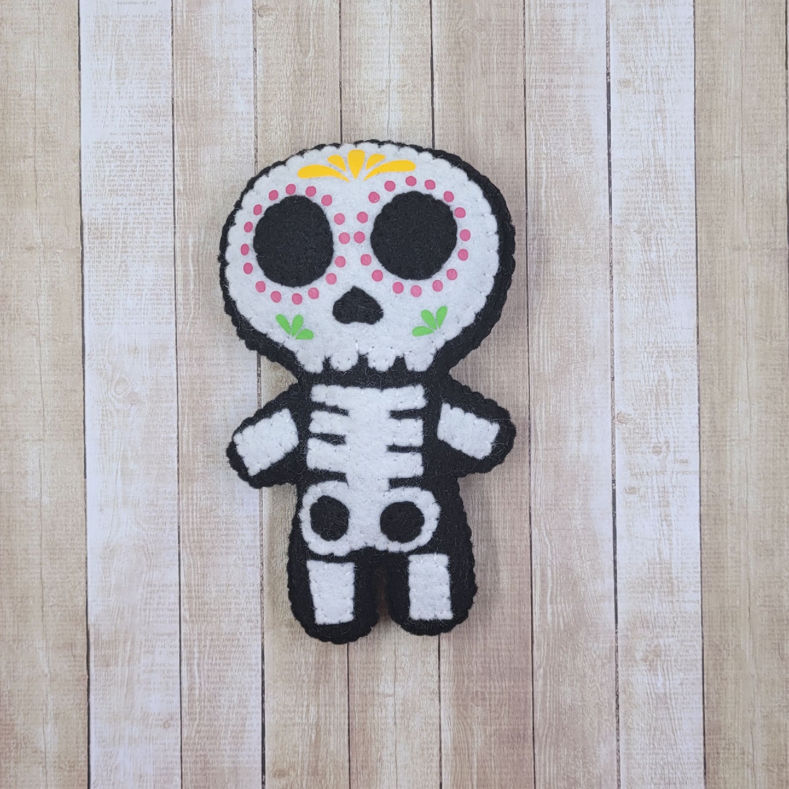 Sugar Skull Felt Dia De Los Muertos Sugar Skull Plush - Etsy