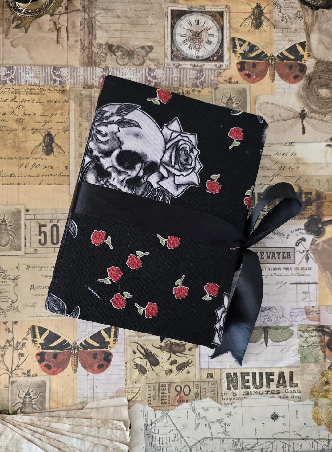 HANDMADE Old Book DARK ROMANCE Gothic Junk Journal Grimoire Diary ...