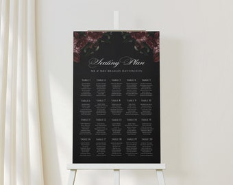 Lucia | Moody Floral Wedding Seating Chart, Calligraphy Wedding Sign ...