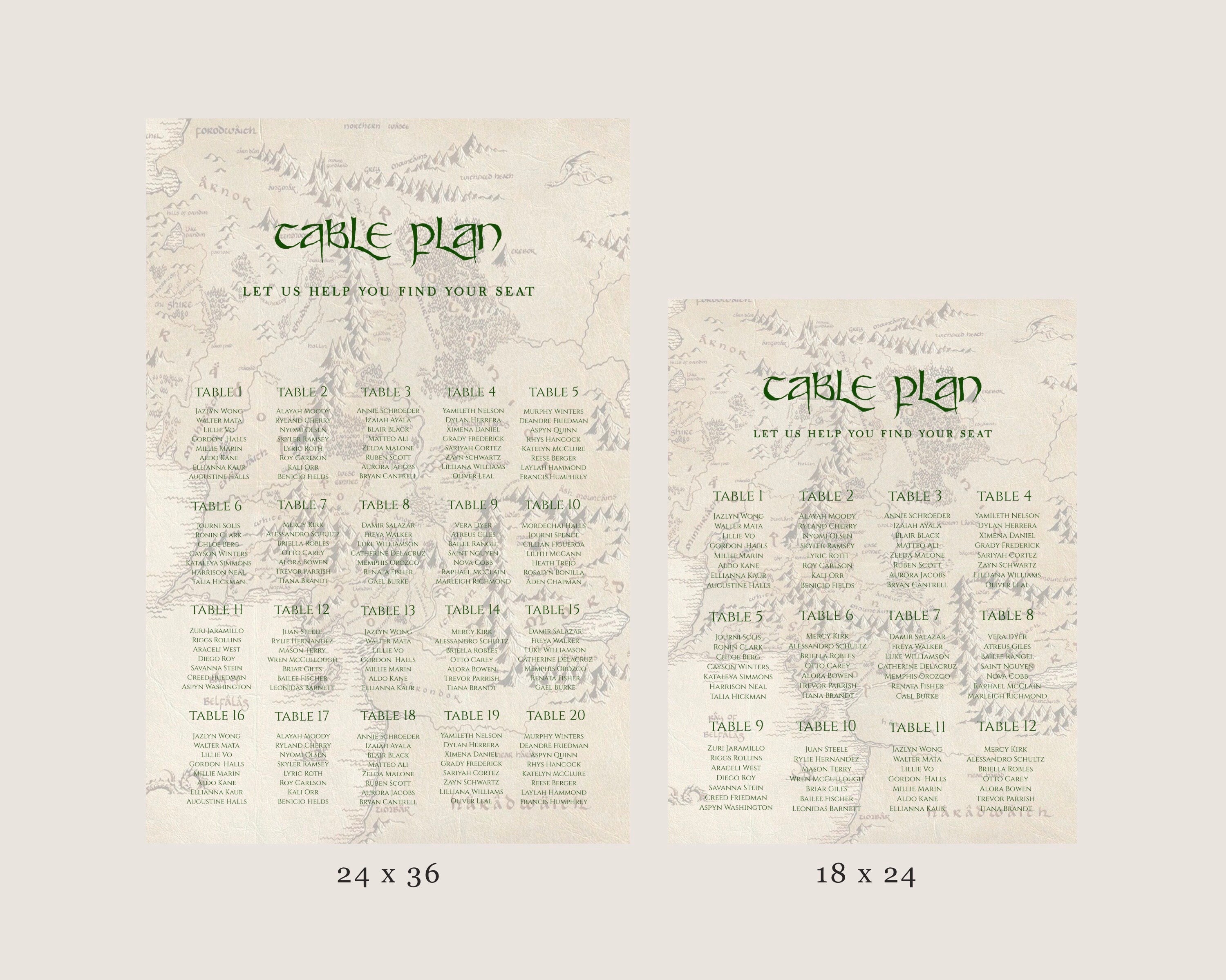 Middle Earth | Lord of the Rings Wedding Seating Chart, Lord of the ...