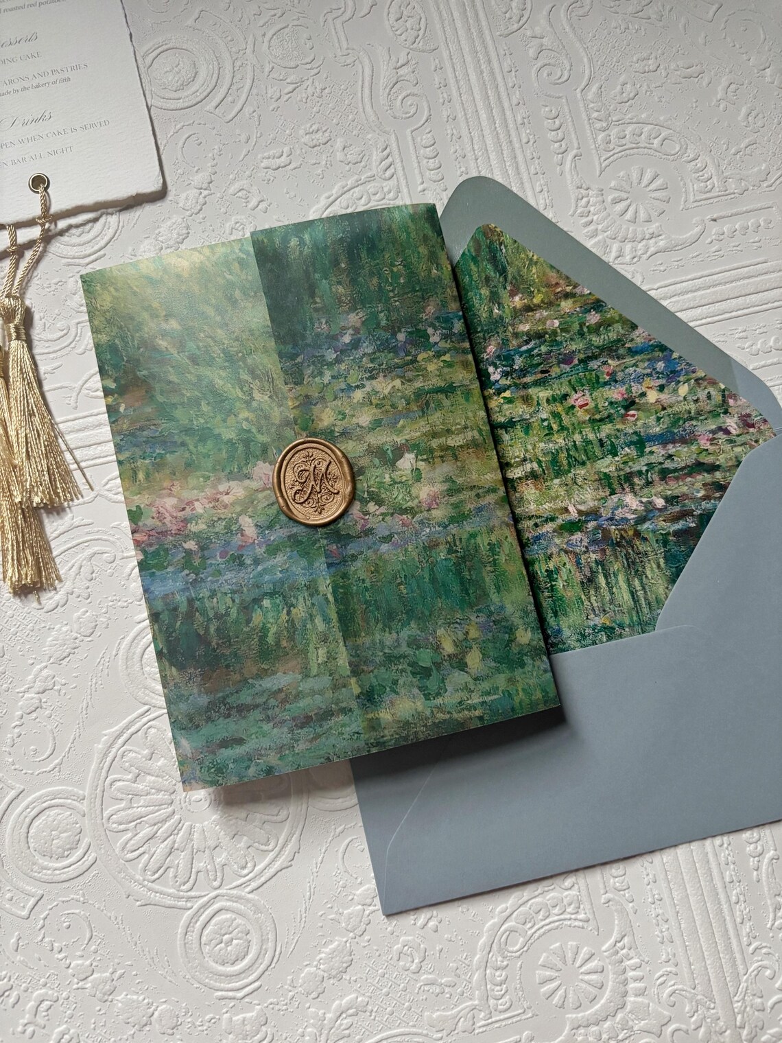 Monet | Floral Vellum Wraps for 5x7 Invitation and Matching Envelope ...