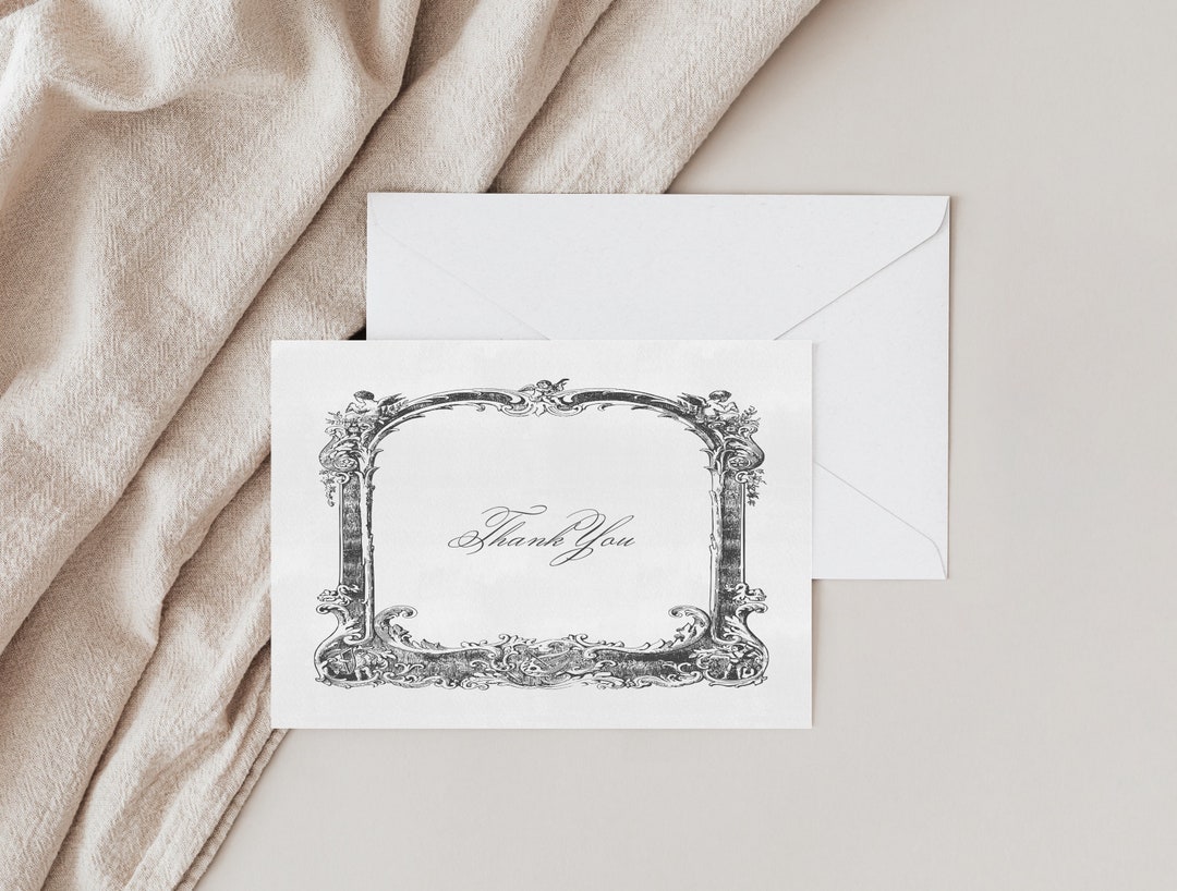 Eden | Elegant Thank You Cards, Victorian Thank You Card Set, Thank You ...