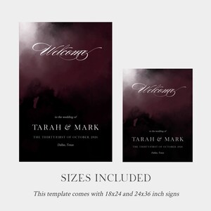 Pompeii: Wedding Welcome Sign, Burgundy Wedding Decor, Wedding Bridal ...