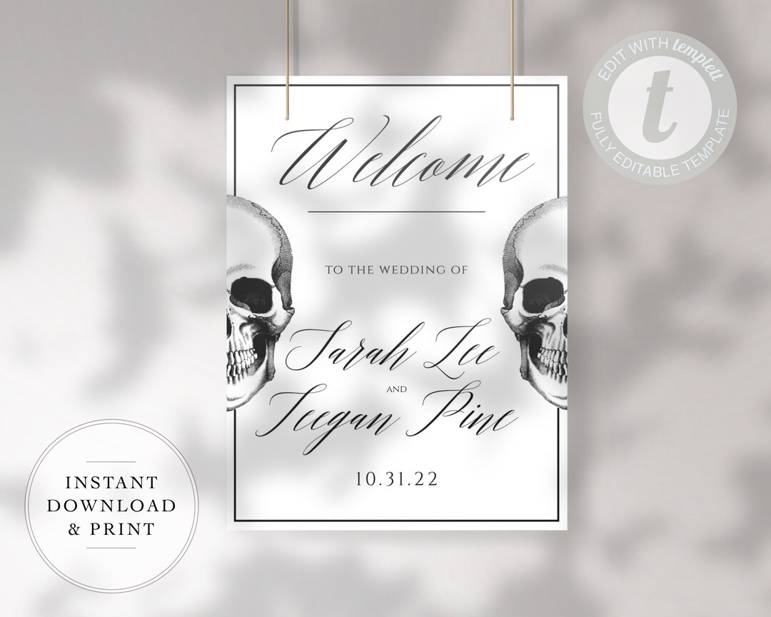 Morgana: Halloween Wedding Welcome Sign, Gothic Halloween Wedding Sign ...
