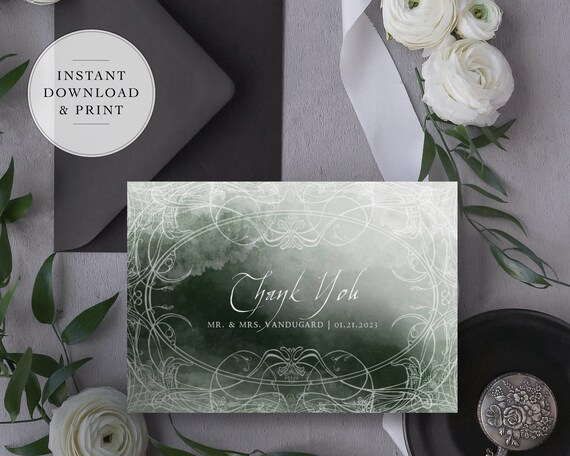 Evenstar: LOTR Wedding Thank You Card Template Editable - Etsy