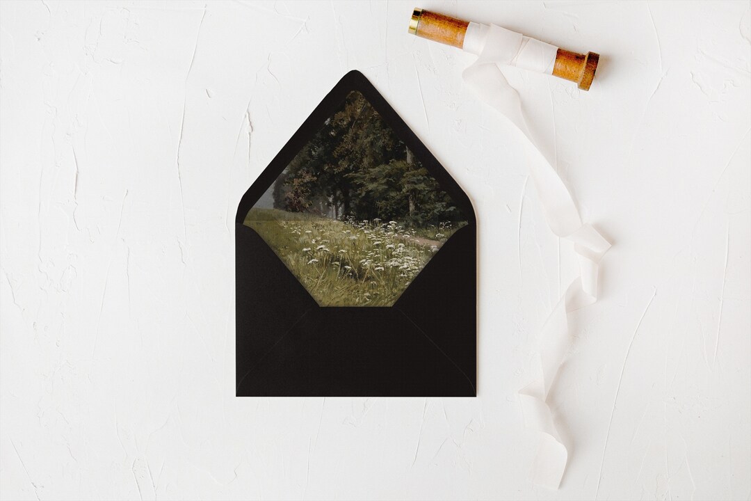 Fine Art Landscape Wedding Invitation Envelopes, Fine Art Lined ...
