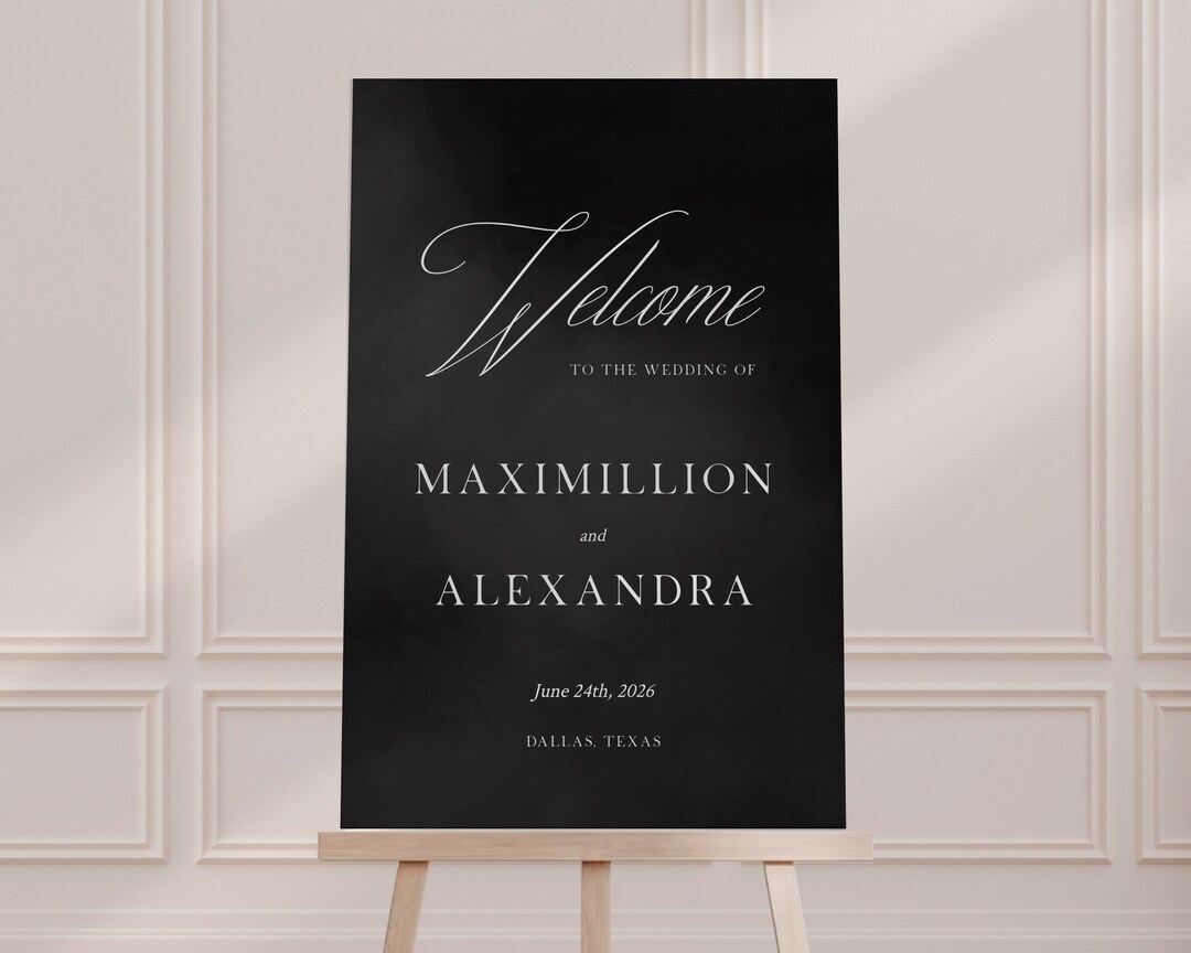 Black Modern Welcome Sign Template, Instant Download, Modern Welcome ...