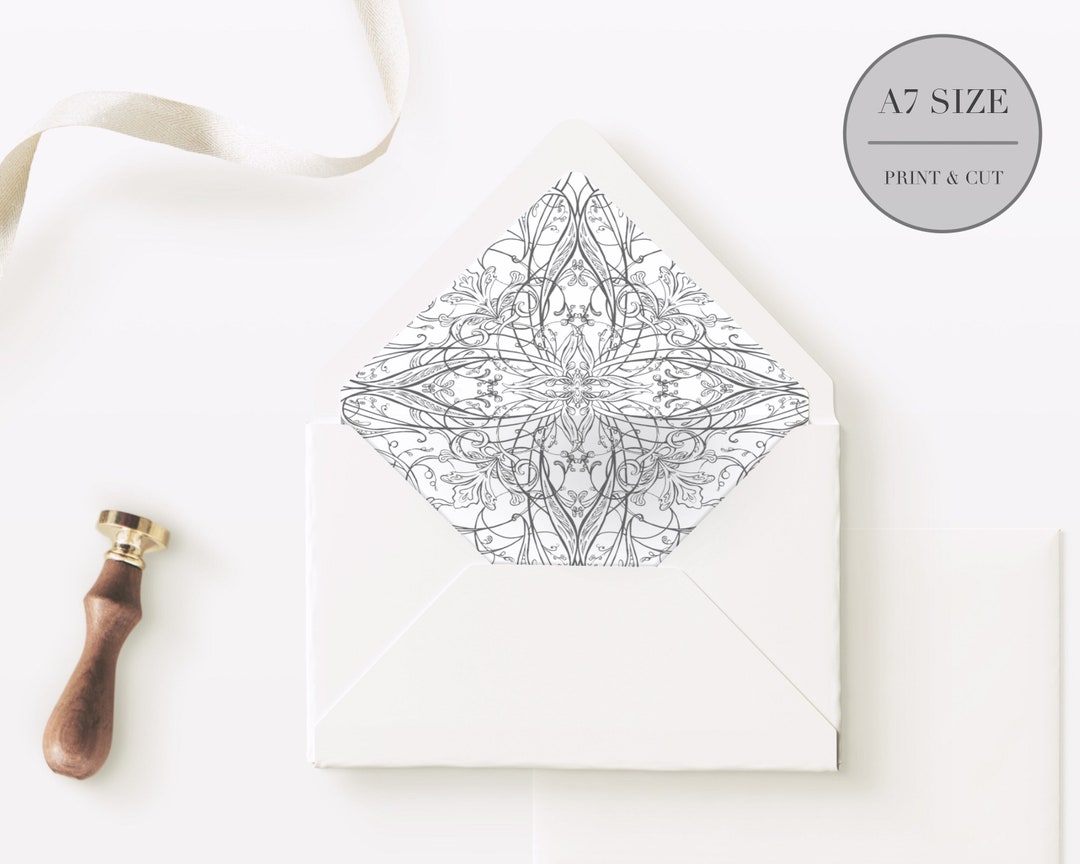 Envelope Flap Liner Template, Envelope Liner Insert, Printable Wedding ...