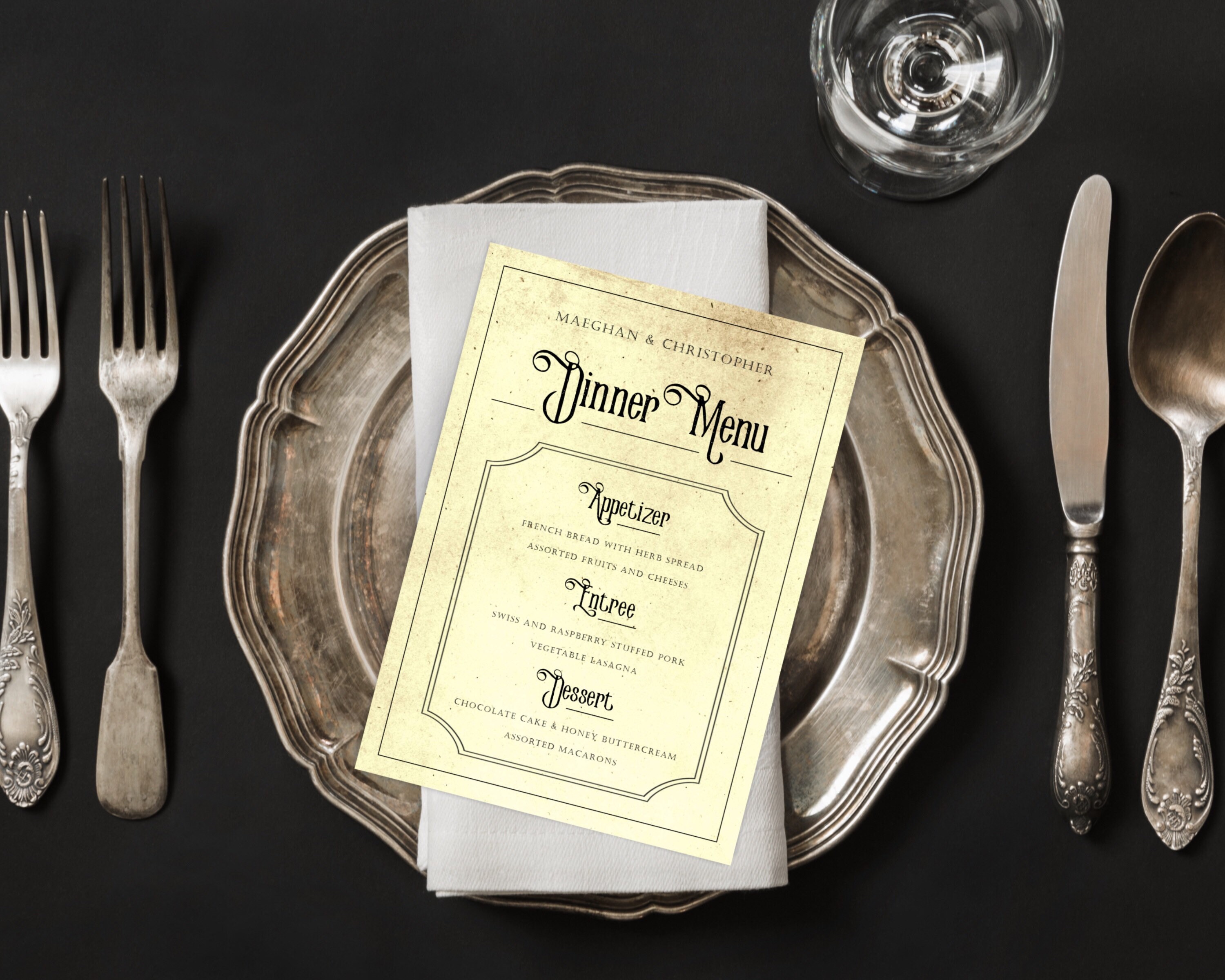 Vintage Victorian Wedding Menu Template Vintage Wedding Menu | Etsy