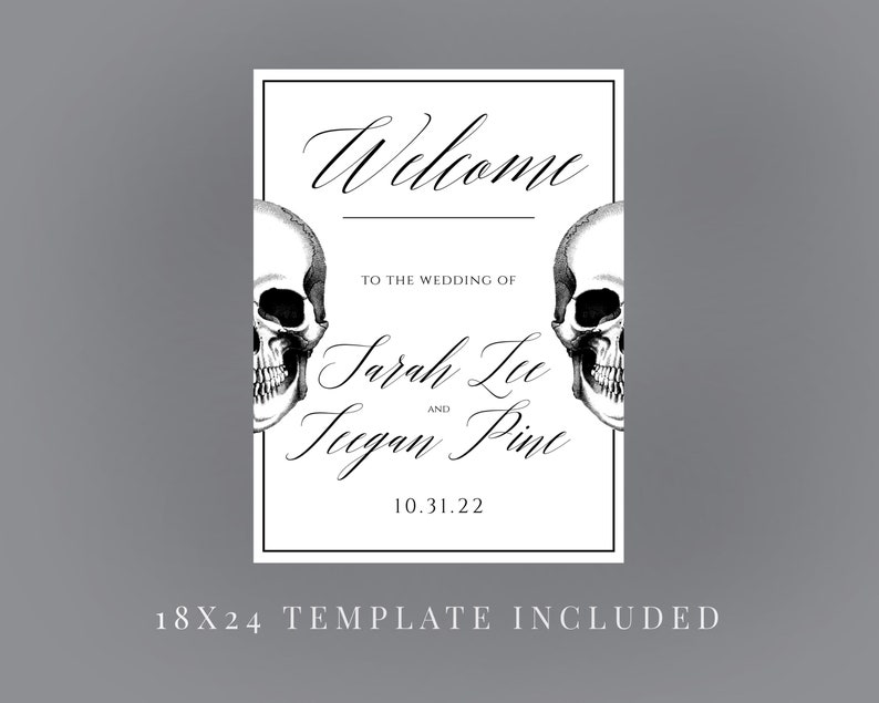 Morgana: Halloween Wedding Welcome Sign Gothic Halloween - Etsy