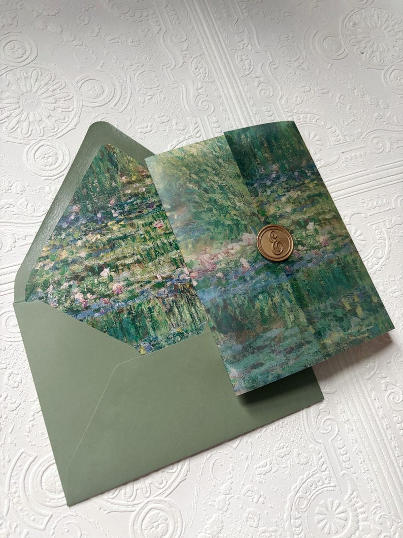 Monet | Floral Vellum Wraps for 5x7 Invitation and Matching Envelope ...