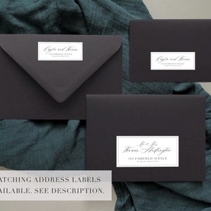 Farah Dark Floral Wedding Invitation Set, Moody Floral Wedding ...