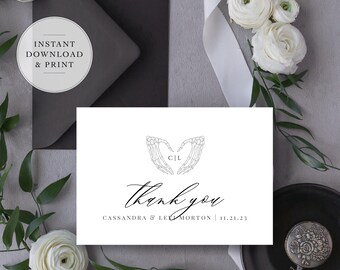 Printable Skull Thank You Card Fuchsia and Black Gothic Thank - Etsy