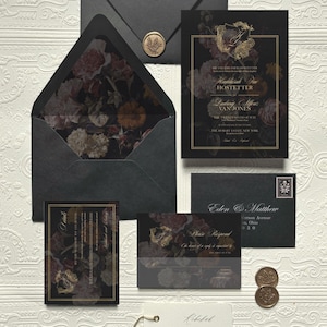 Fae | Dark Floral Wedding Invitation Set, Moody Floral Wedding ...