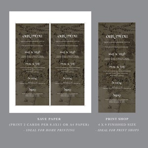 Middle Earth: LOTR Wedding Menu Template, Lord of the Rings Wedding ...