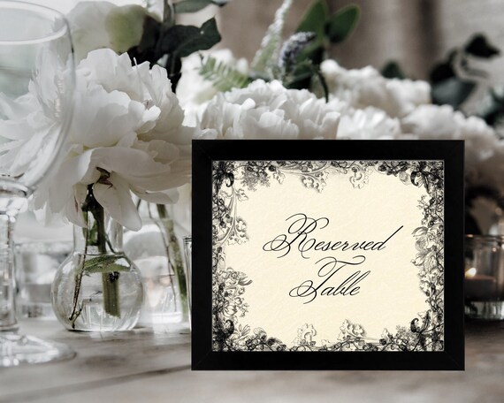 Yvette: Reserved Wedding Sign Template Moody Floral Wedding | Etsy
