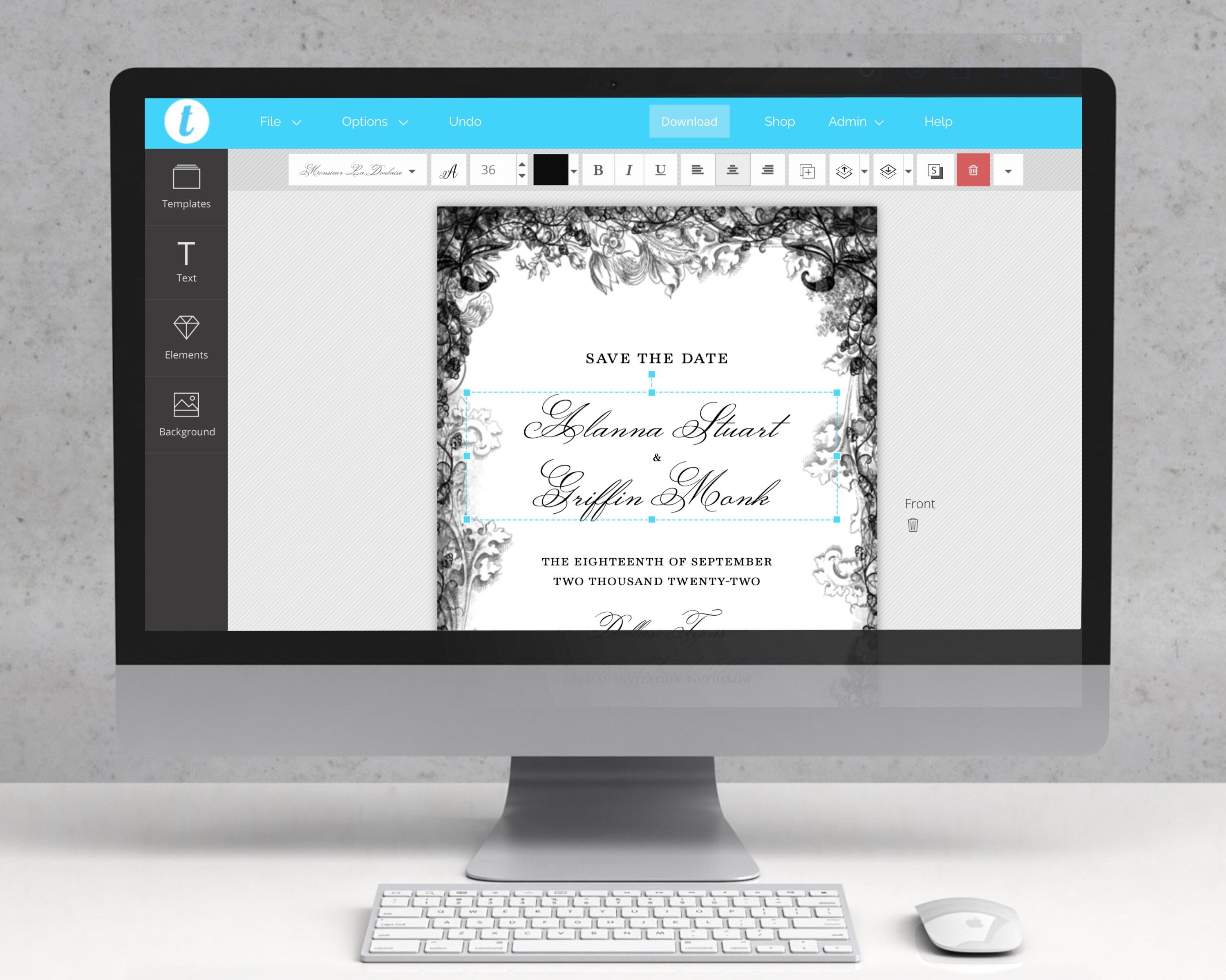 Yvette: Woodsy Floral Save the Date Printable, Woodsy Forest Wedding ...