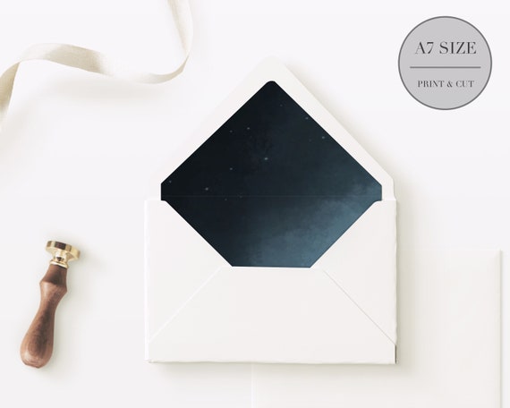 Luna: Starry Night Envelope Liner Celestial Envelope Liner - Etsy
