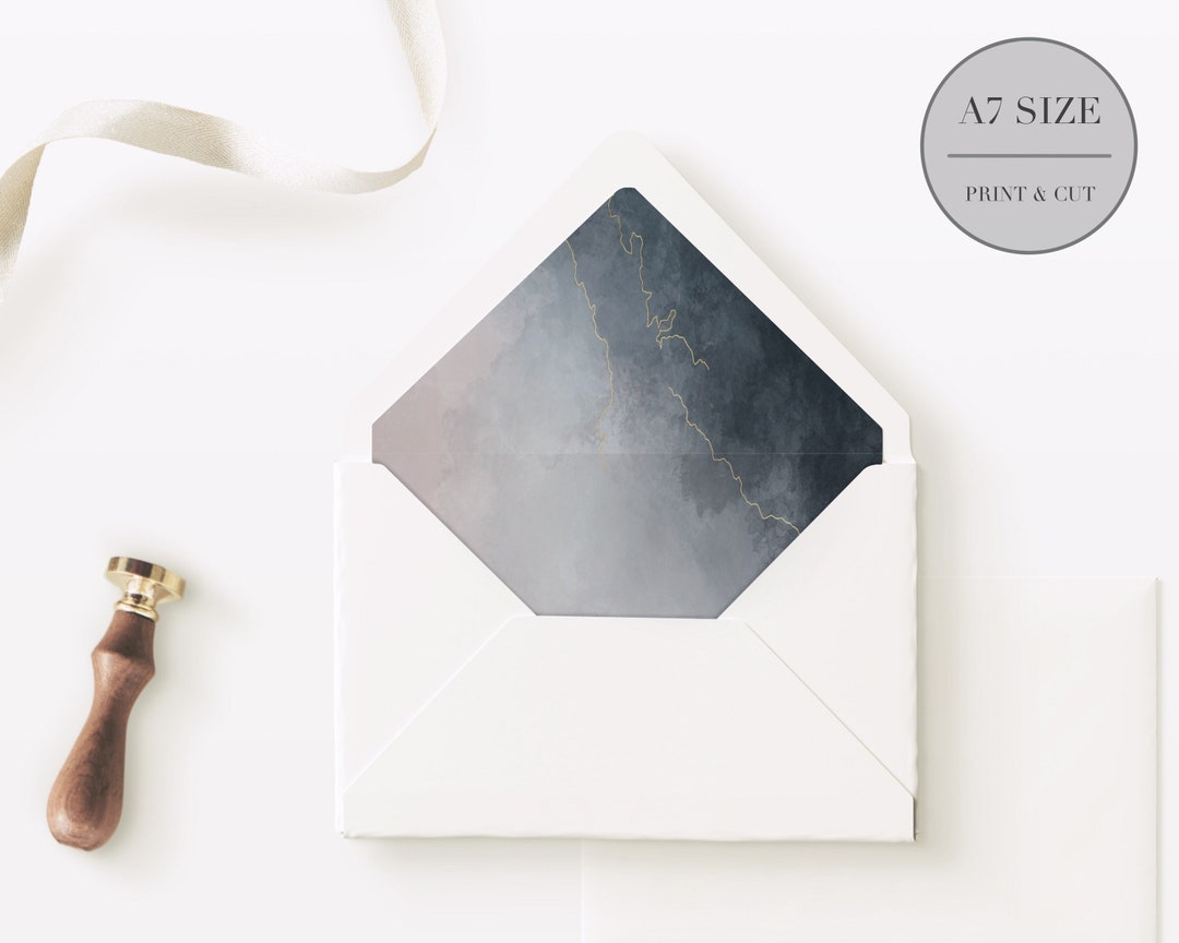 Moody Wedding Envelope Flap Liner Template, Envelope Liner Insert ...