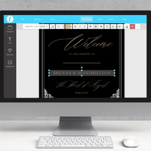 Brenna: Elegant Black Gold Welcome Sign, Black Gold Wedding Welcome ...