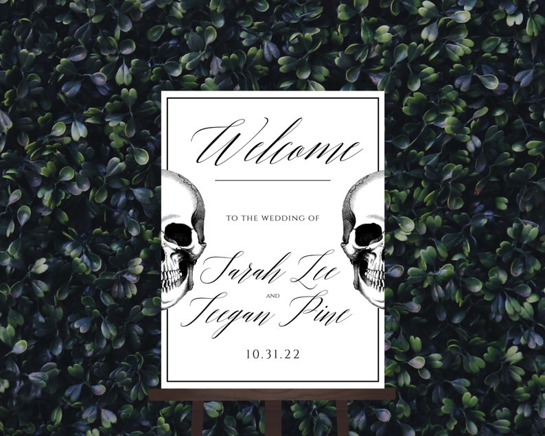 Morgana: Halloween Wedding Welcome Sign Gothic Halloween - Etsy