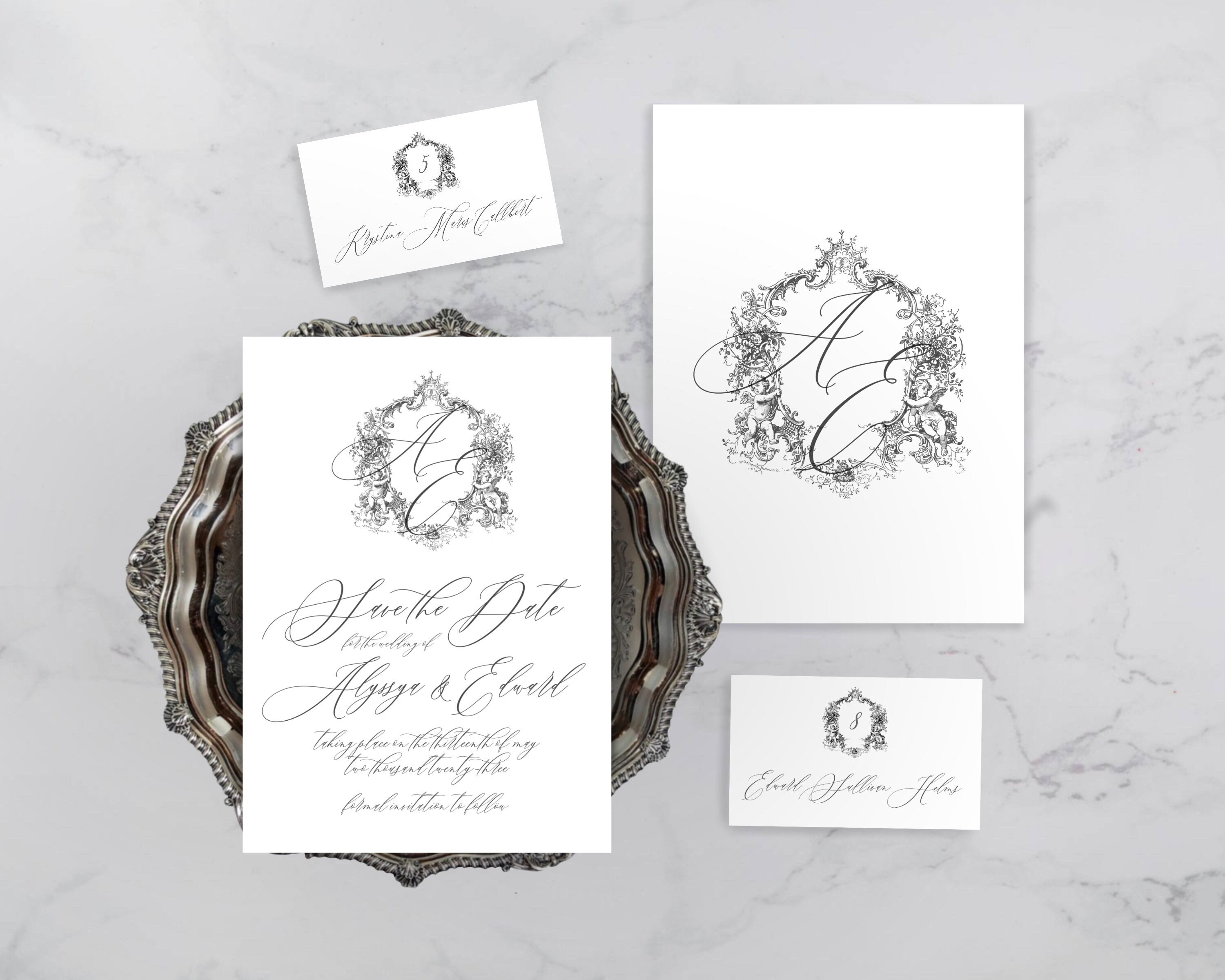 Jane: Crest Save the Date Monogram Save the Date Monogram - Etsy