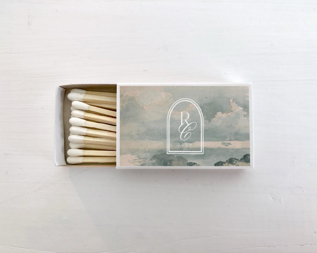 Chiara | Custom Logo Printed Match Boxes, Personalized Wedding Favors ...