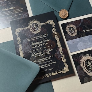 Fae | Dark Floral Wedding Invitation Set, Moody Floral Wedding ...