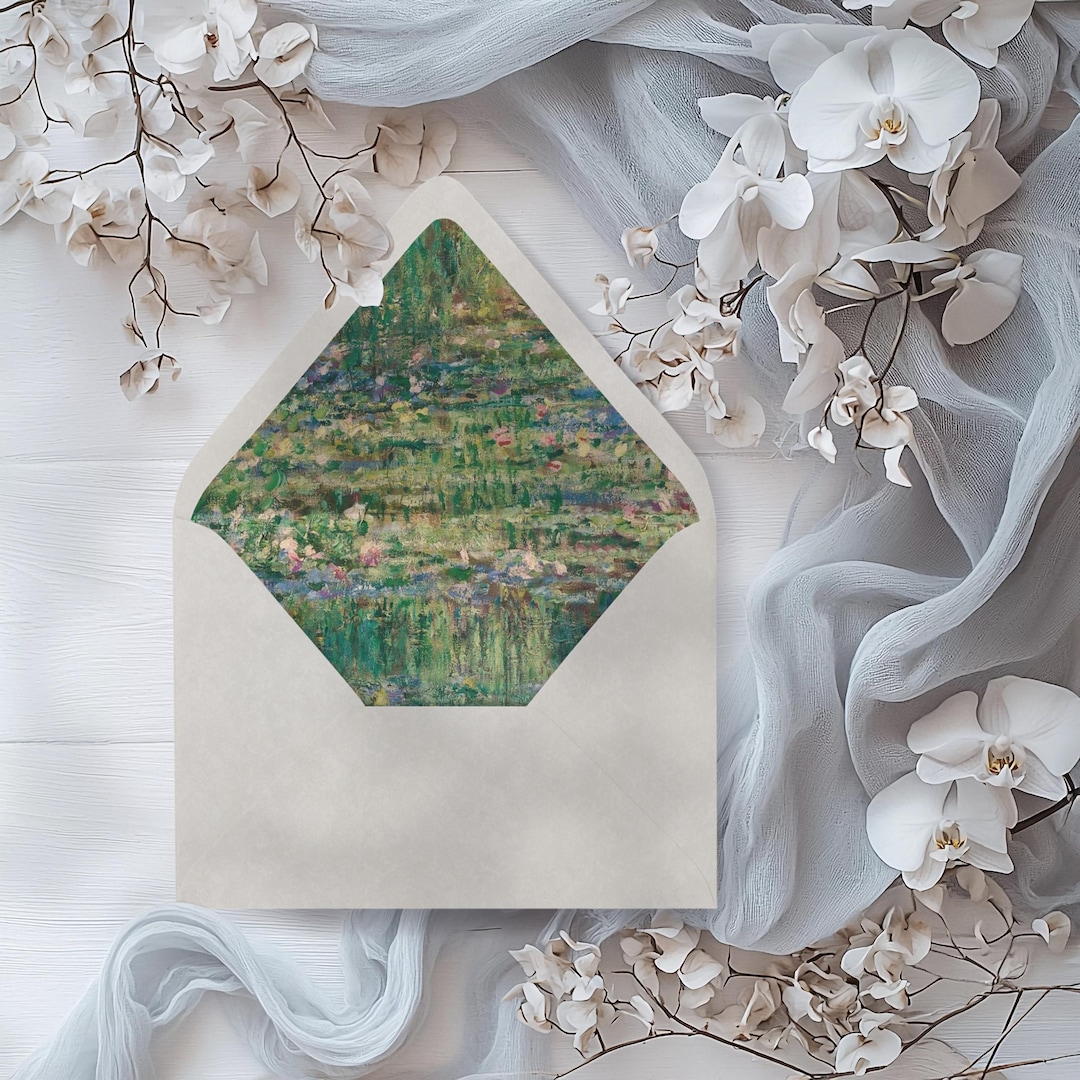 Monet | Vintage Floral Wedding Invitation Envelopes, Fine Art Lined ...