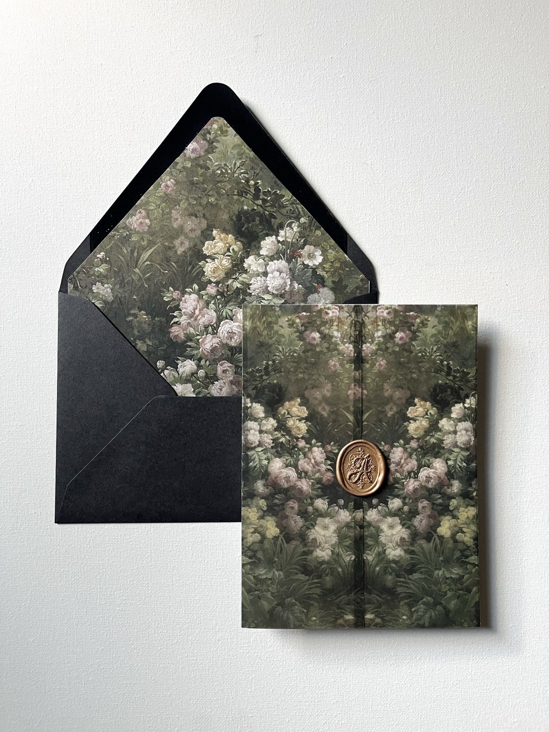 Wild Roses | Floral Vellum Wraps for 5x7 Invitation and Matching ...