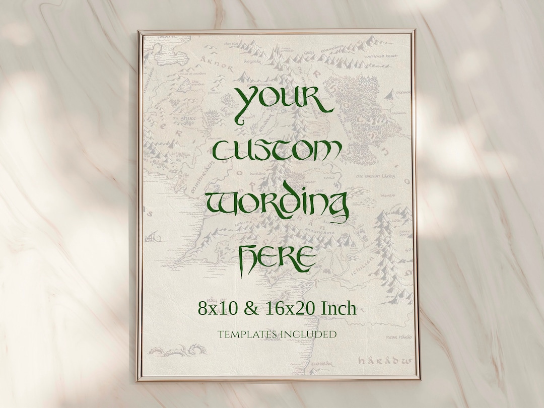Middle Earth: Lord of the Rings Wedding Sign, Editable Custom Wedding ...