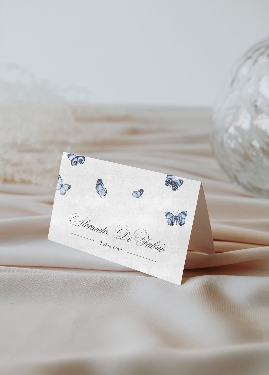 Emily Butterfly Wedding Escort Place Cards, Elegant Wedding Place Cards ...