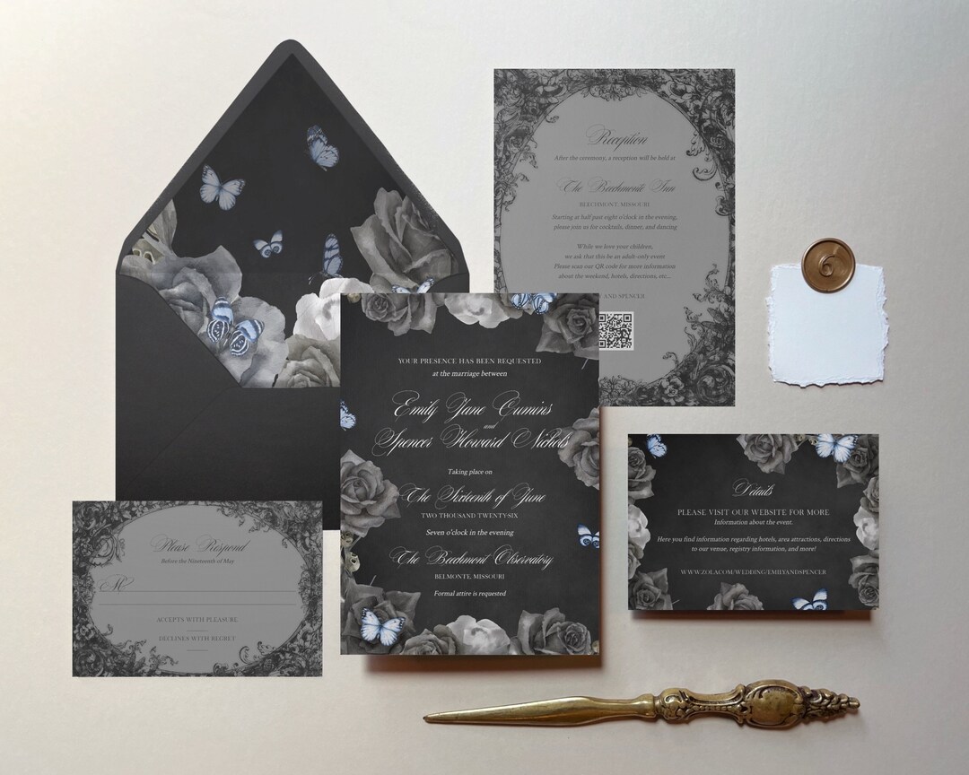 Emily | Halloween Wedding Invitation, Corpse Bride Wedding Invitation ...