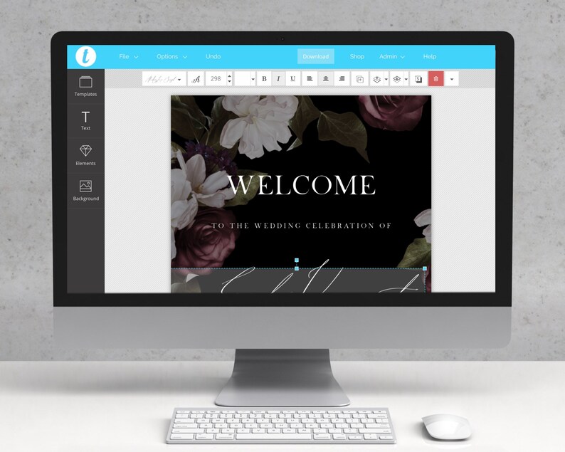 Maria: Welcome Sign Template Moody Floral Welcome Sign | Etsy