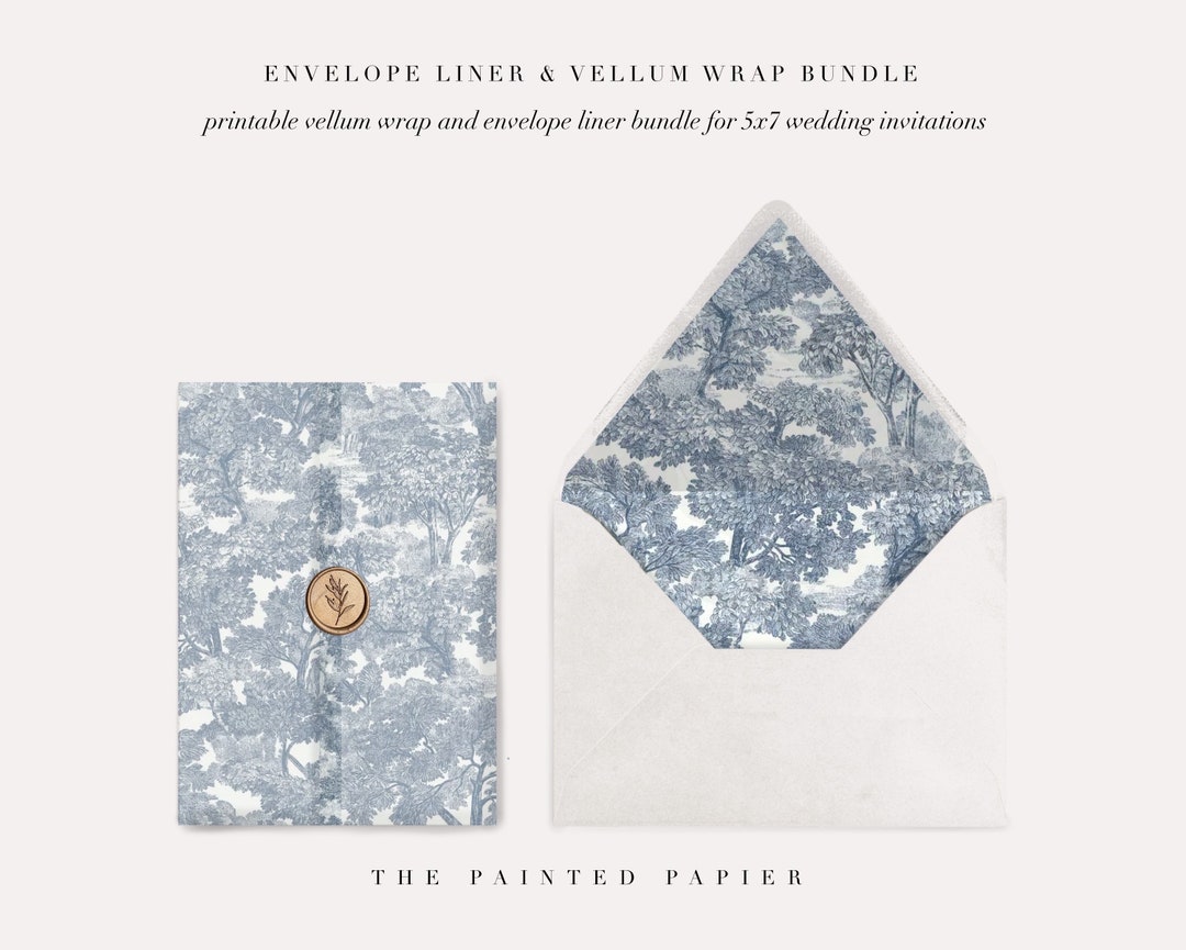 Arianna: Printable Wedding Vellum Wrap and Envelope Liner, French ...