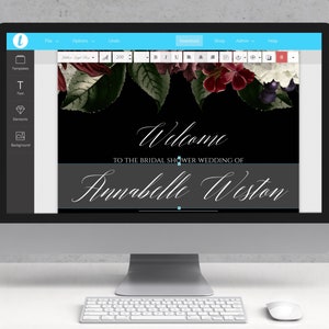 Kris: Welcome Sign Template Dark Moody Floral Wedding - Etsy