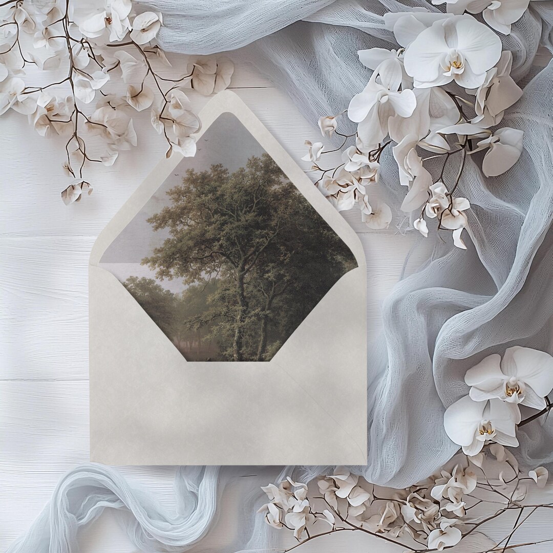 Fine Art Landscape Wedding Invitation Envelopes, Fine Art Lined ...