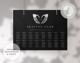 Vintage Royal Wedding Seating Chart Black Table Seating Plan - Etsy