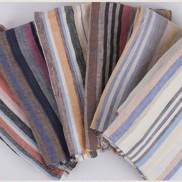 Striped Linen Fabric - Etsy