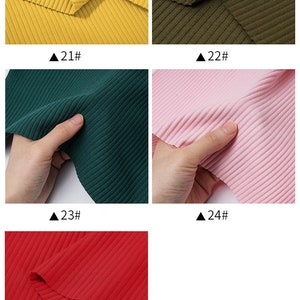 Rib Knit Fabric Ribbed Cotton Fabric by the Half Yard Soft - Etsy