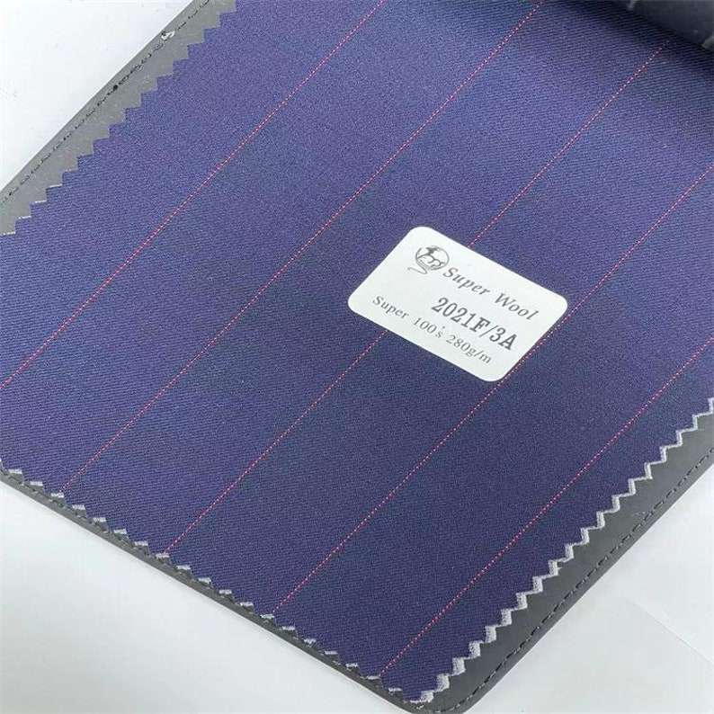 Worsted Stripe Suiting Fabric 50% Merino Wool Suit Fabric by - Etsy