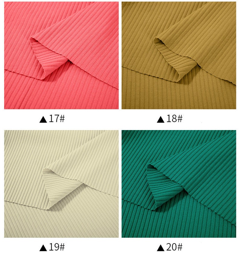 Rib Knit Fabric Ribbed Cotton Fabric by the Half Yard Soft - Etsy