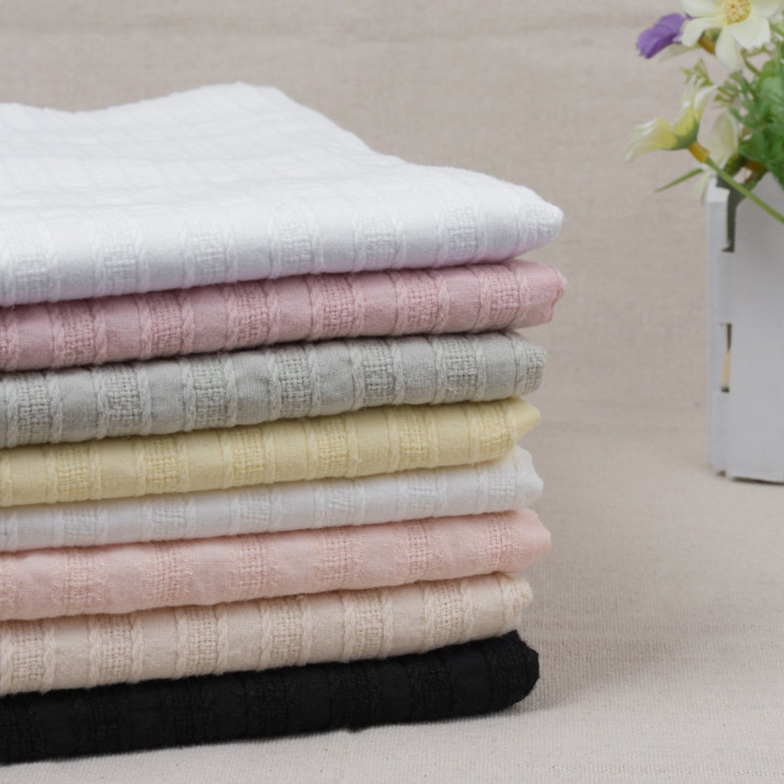 Jacquard Cotton Fabric Lightweight Summer Fabric Ribbing - Etsy